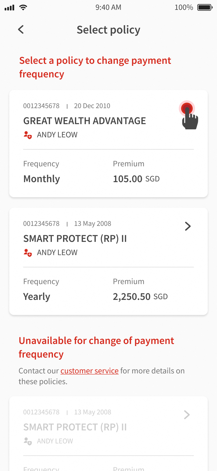 Change Payment Frequency | Payment | Great Eastern Singapore